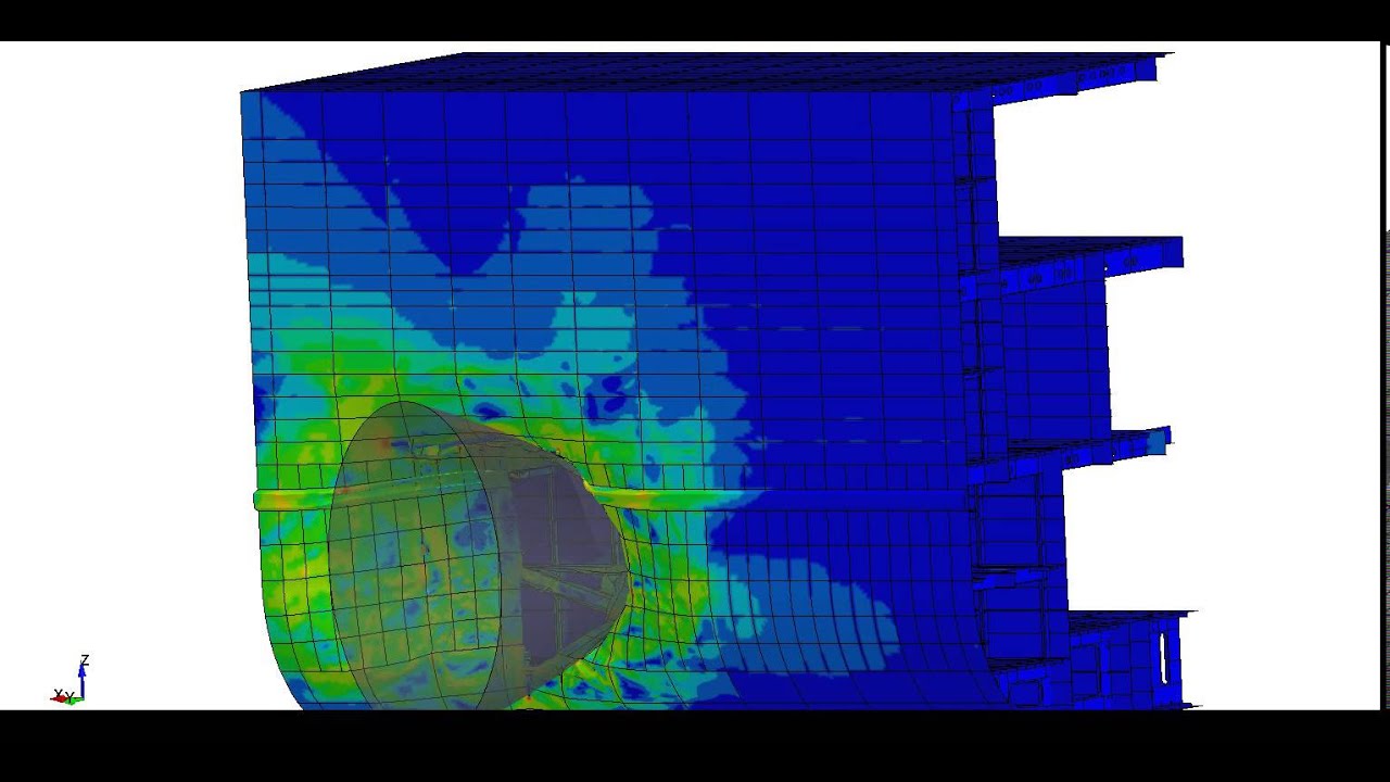 Numerical simulation of ship collision - YouTube