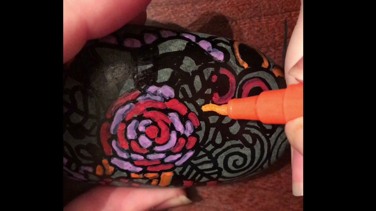 Zentangle Rock Drawing - YouTube