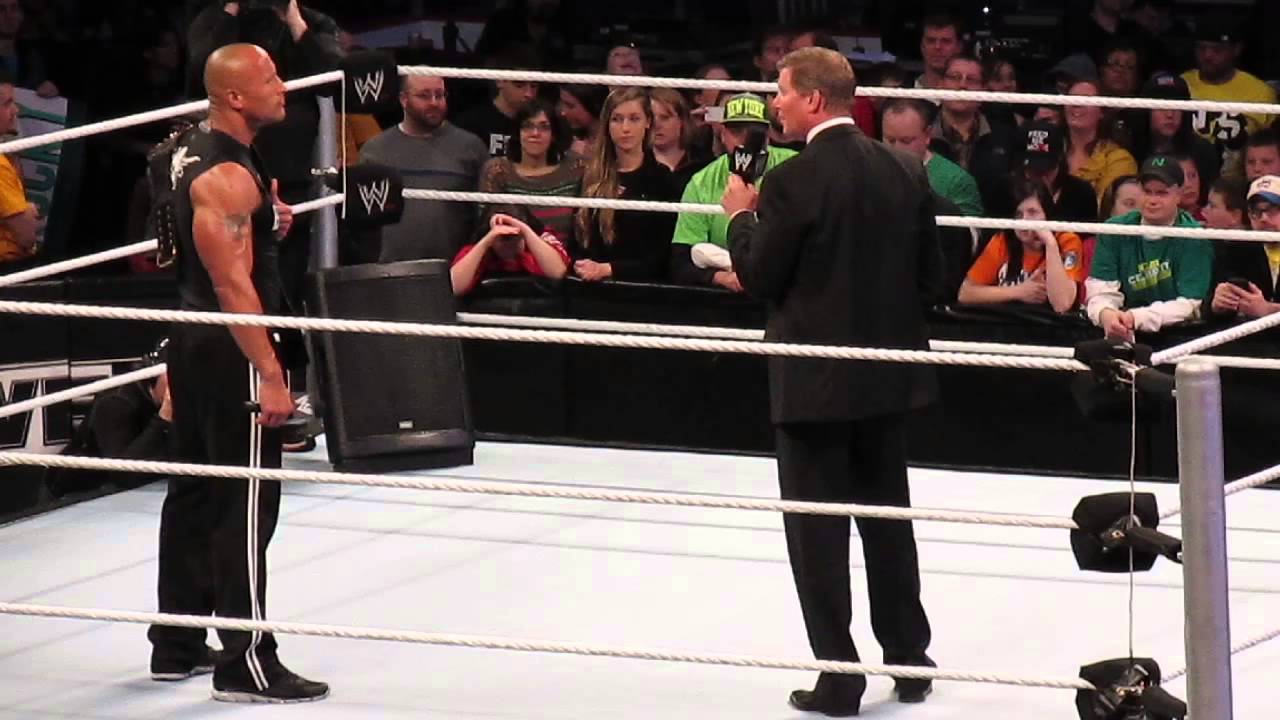 The Rock returns to Smackdown LIVE in Hershey PA - YouTube