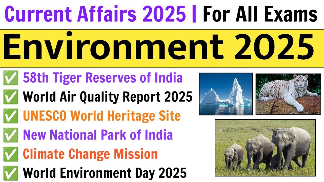 Environment 2025 Current Affairs | Environment & Ecology Current ...