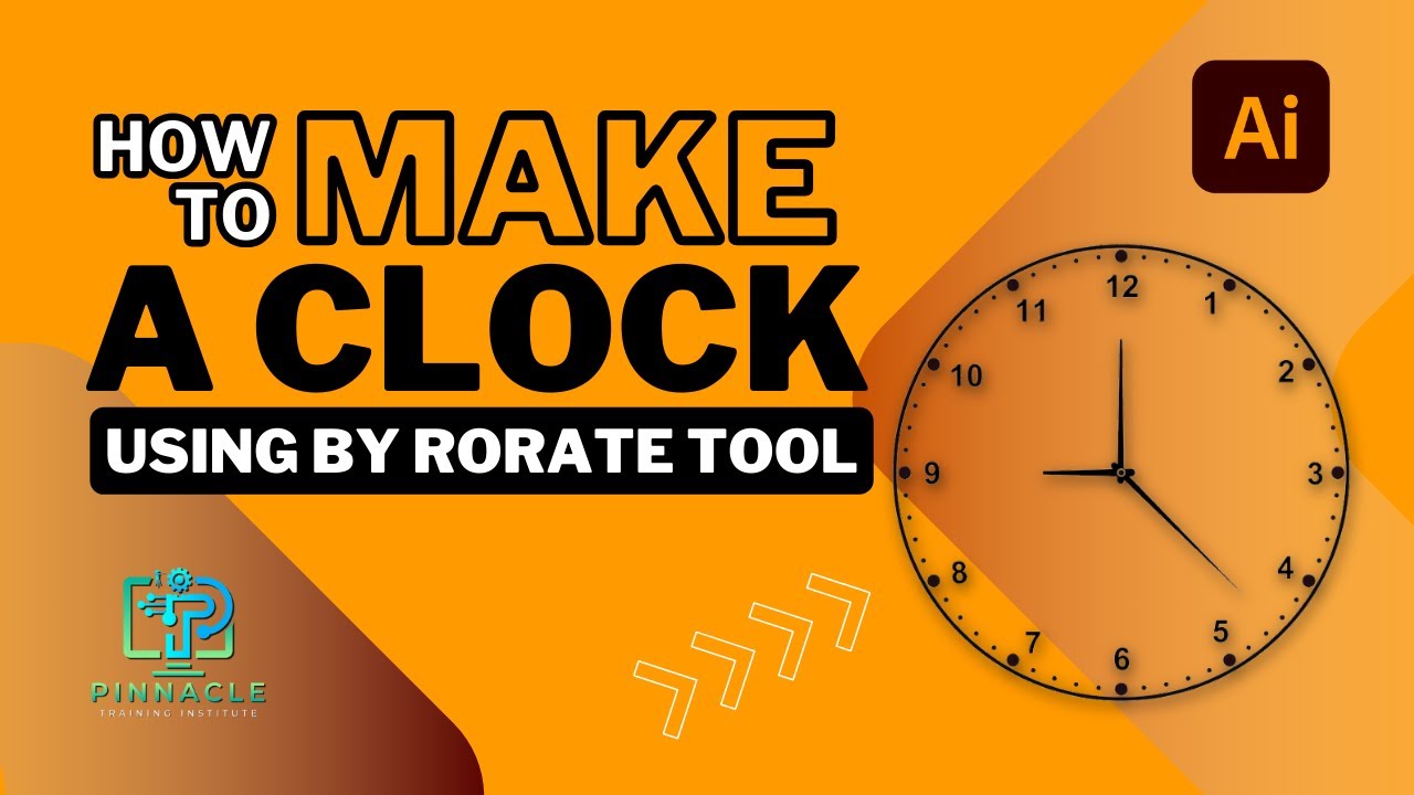 CLOCK DESIGN by Rotate Tool in Illustrator - YouTube