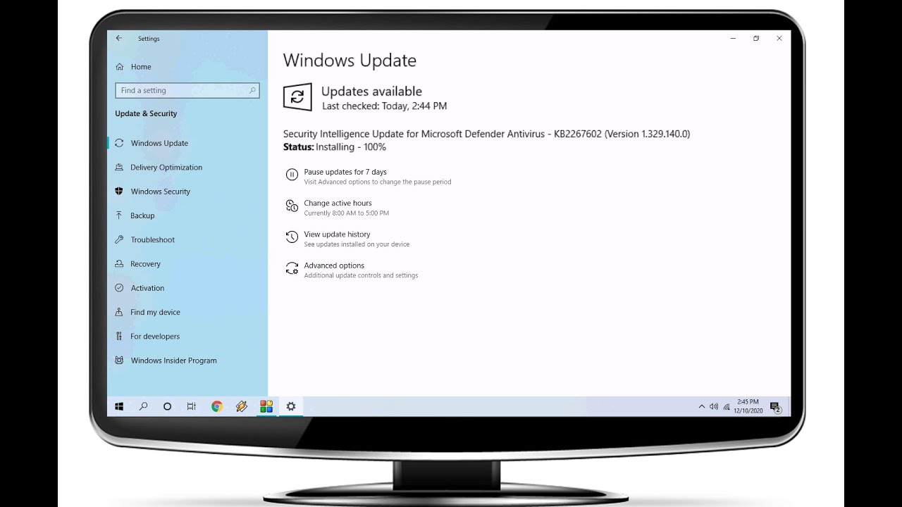 Antivirus Security Update for Windows 10 December 2020 - YouTube