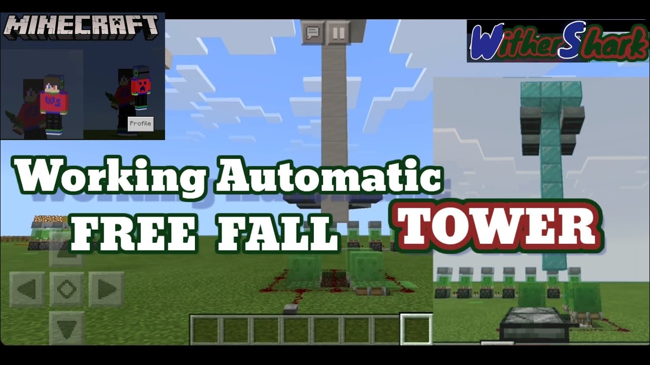 Working free fall tower in Minecraft : Pocket Edition - YouTube