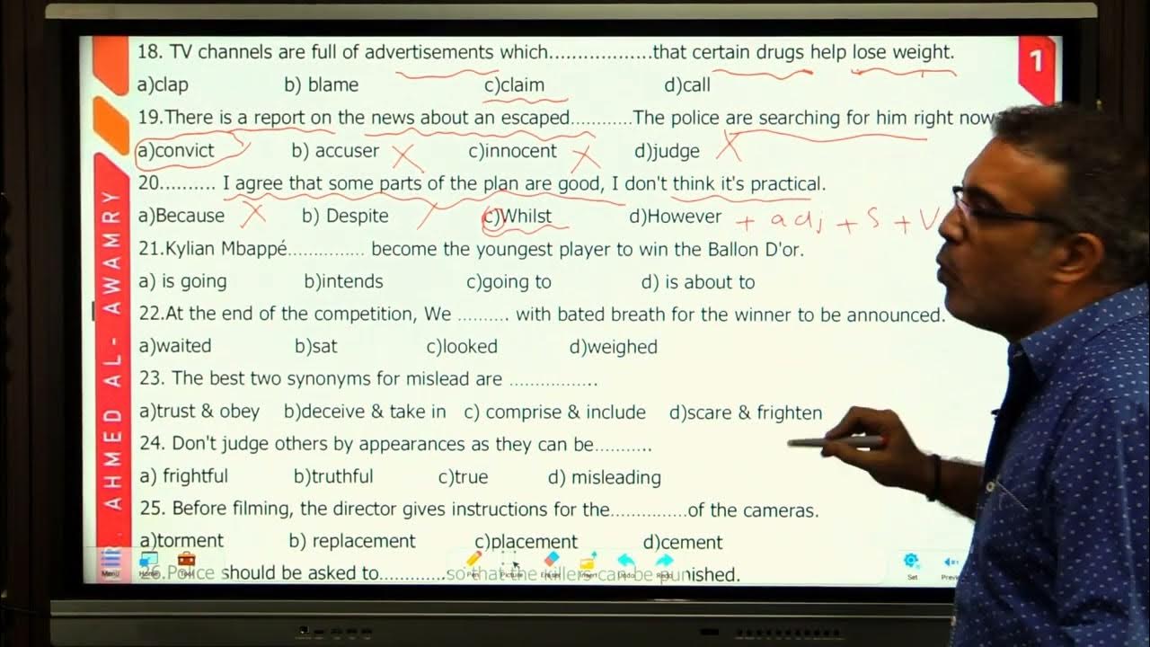 lecture 3 part 3 answering questions on unit 1 vocabulary and grammar - YouTube