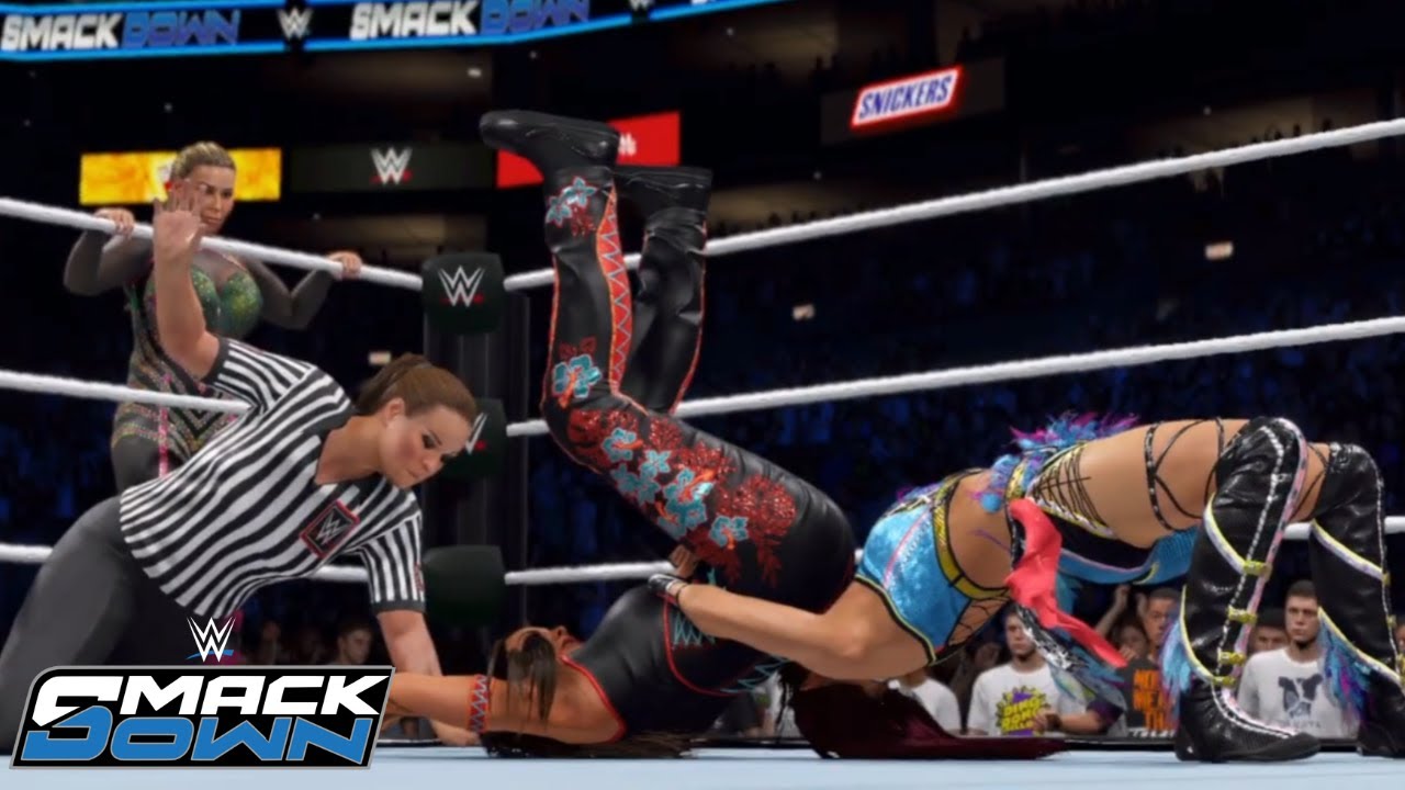 WWE 2K24 SMACKDOWN DAMAGE CTRL VS NATALYA & TAMINA - YouTube