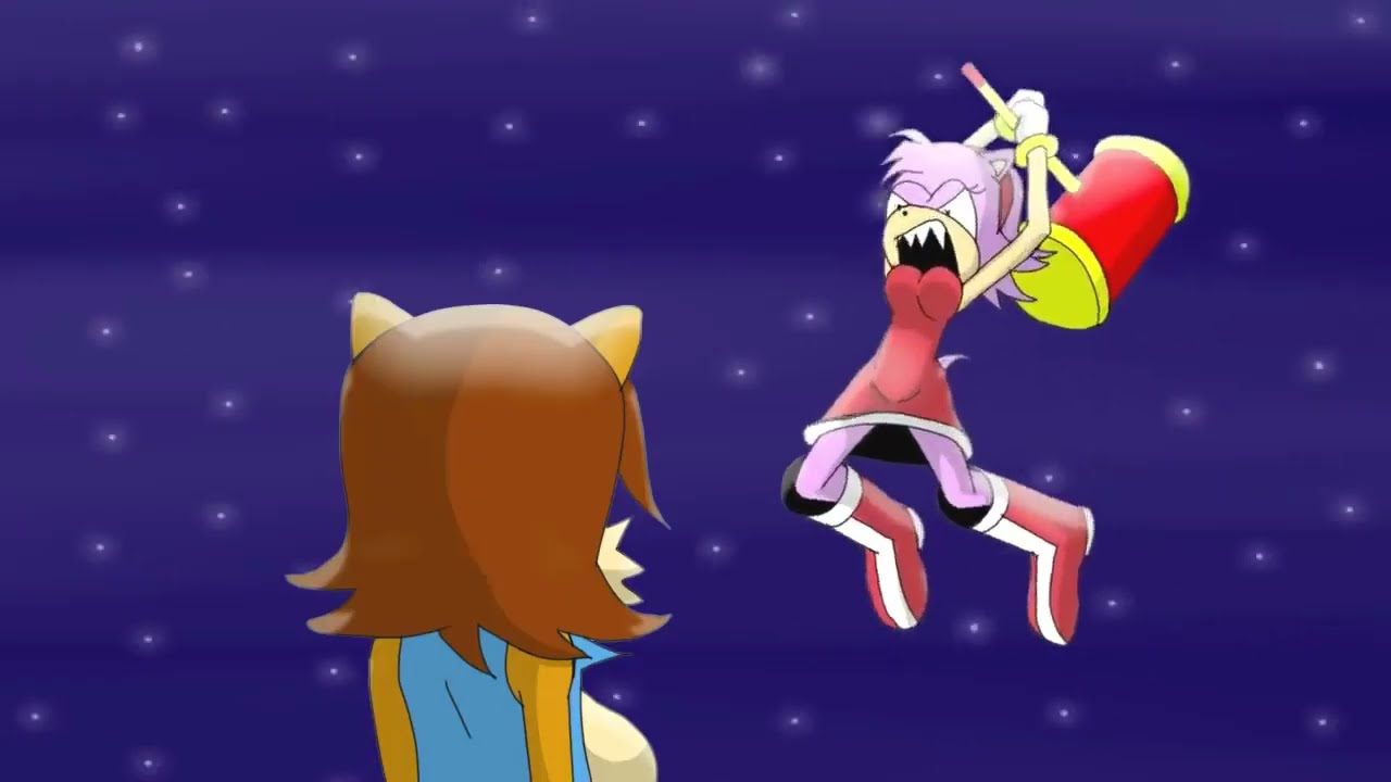 Sally Acorn And Amy Rose Fighting