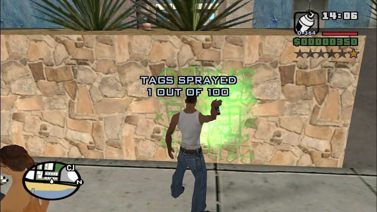 How to spray Gang Tag #26 at the beginning of the game - GTA San ...