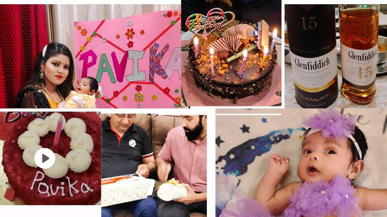 baby's first month birthday!name reveal!daddy ke birthday me humne uhne ...