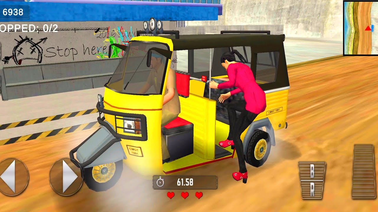 Offroad Auto Rickshaw Girl Passenger Pick and Drop | Tuk Tuk Auto ...