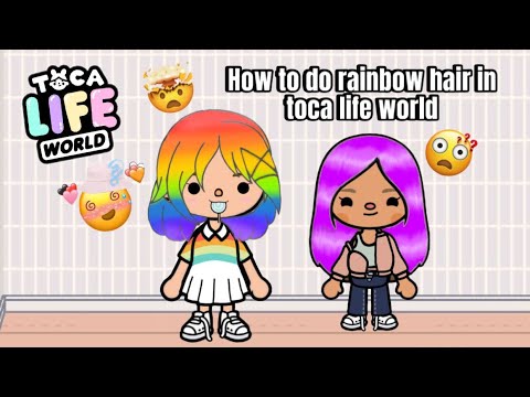 How to do rainbow hair in Toca life World (toca life world gökkuşağı ...