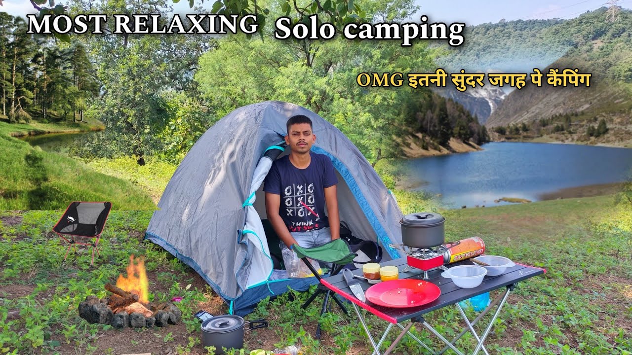 Camping with Lake view || बहुत बडी झील के पास कैंपिंग || Solo Camping ...