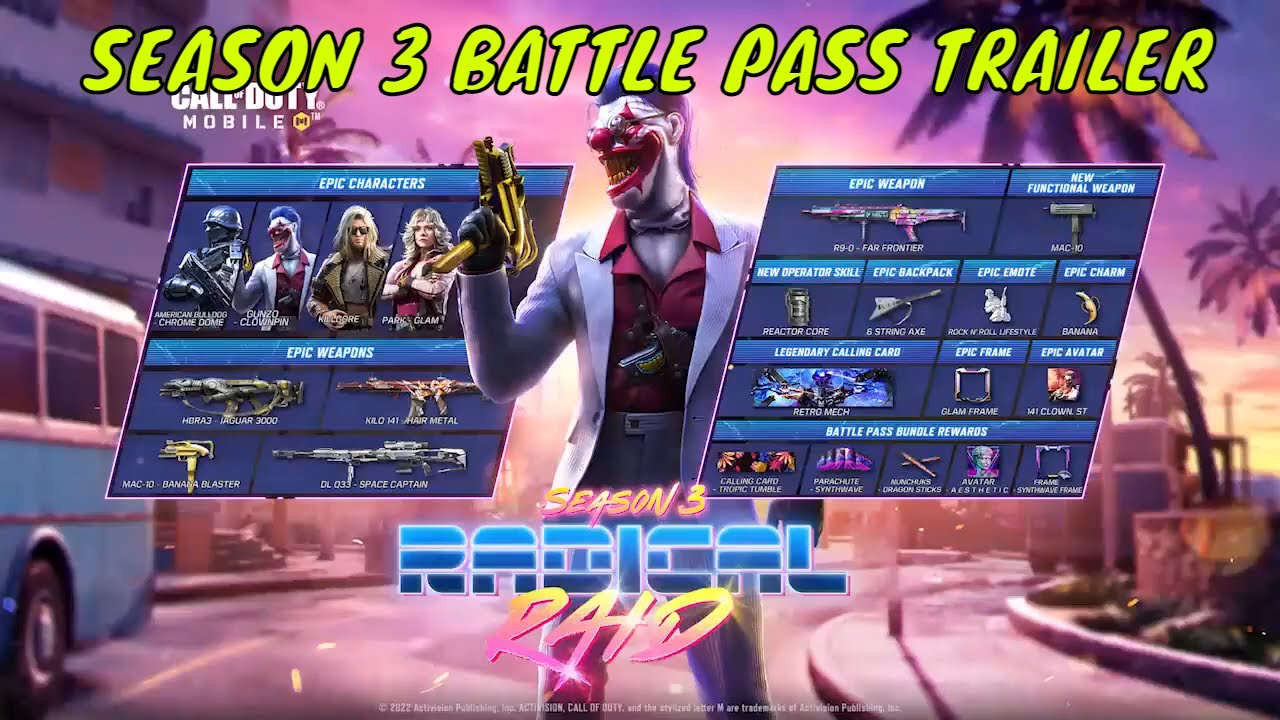 SEASON 3 BATTLE PASS TEASER TRAILER AND REWARDS - YouTube