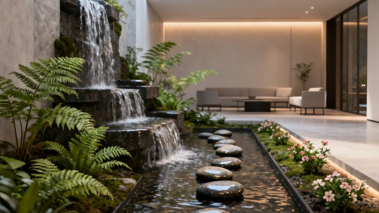ide design air terjun dalam ruangan minimalis | minimalist indoor ...