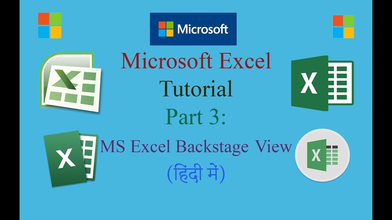 (MS Excel Tutorial Part 3: Hindi):MS Excel Backstage View in Hindi ...