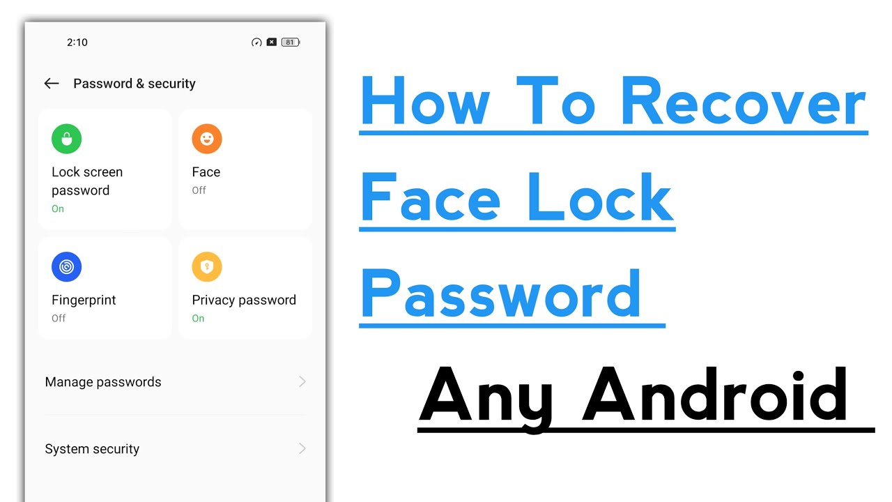 How To Recover Fingerprint Lock Password in Any Android Phone - YouTube