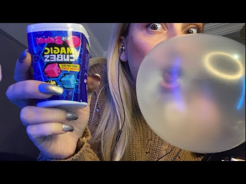 SAKIZ ÇİĞNEME & YARI ANLAŞILMAYAN FISILTI (bolbol şişirip patlatmalı) #asmr #gum #chewingsounds