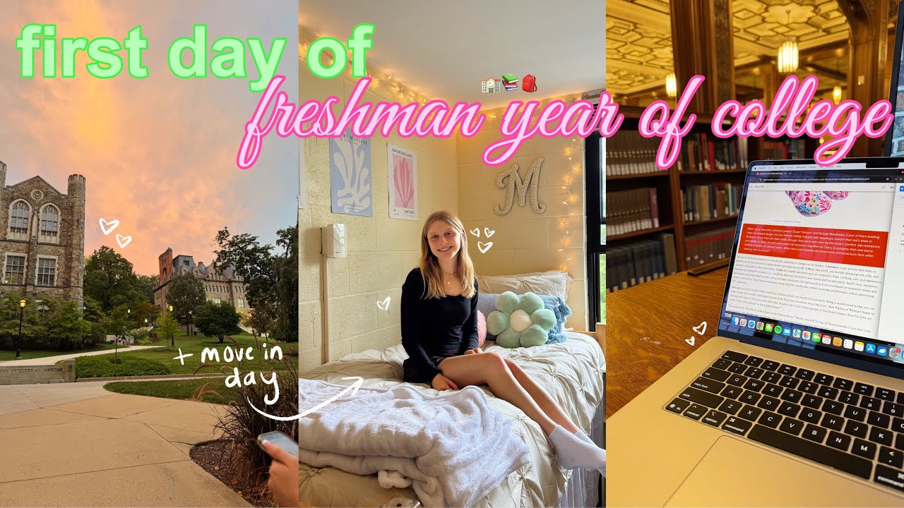 first day of freshman year of college (+ move in day) 🏫💛 - YouTube