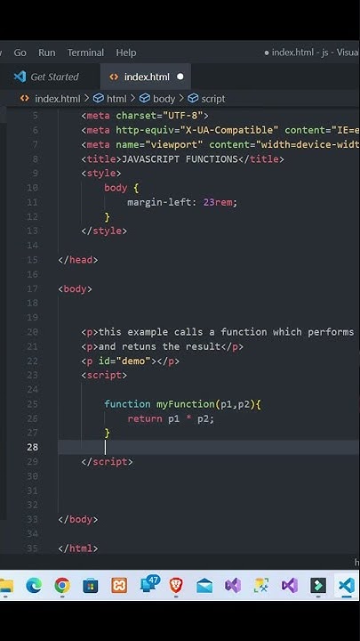 javascript functions #javascript #js #function #html #css #shorts - YouTube