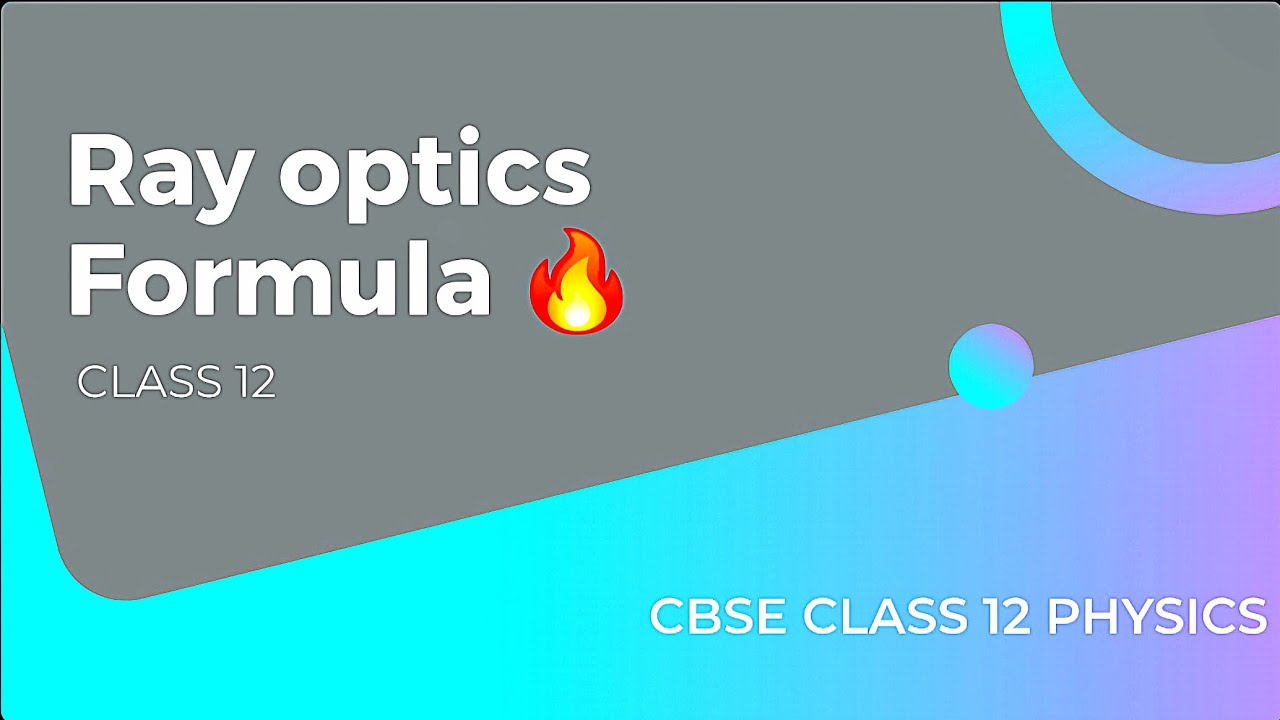 Class 12 Physics Ray Optics Formulas | #cbse #cbseclass12 #physics # ...
