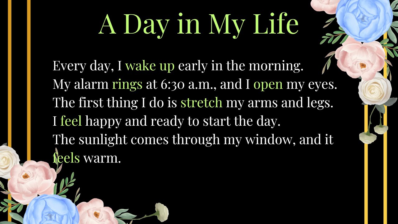 A Day In My Life || Sentences With Action Verbs || - YouTube