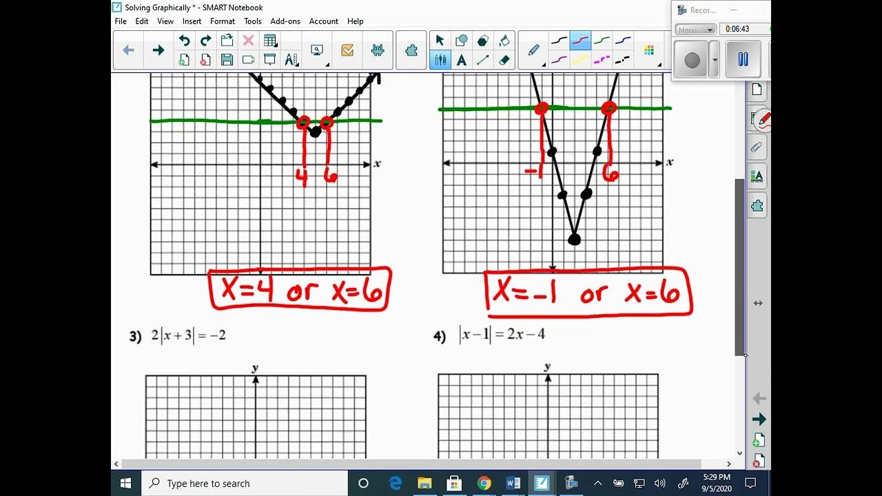 Solving Absolute value graphs Graphically - YouTube