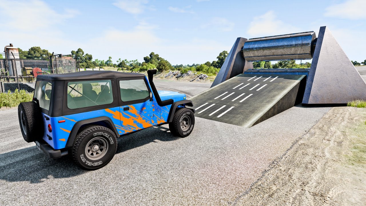 Cars VS Large Crusher Machine - BeamNG.Drive - YouTube