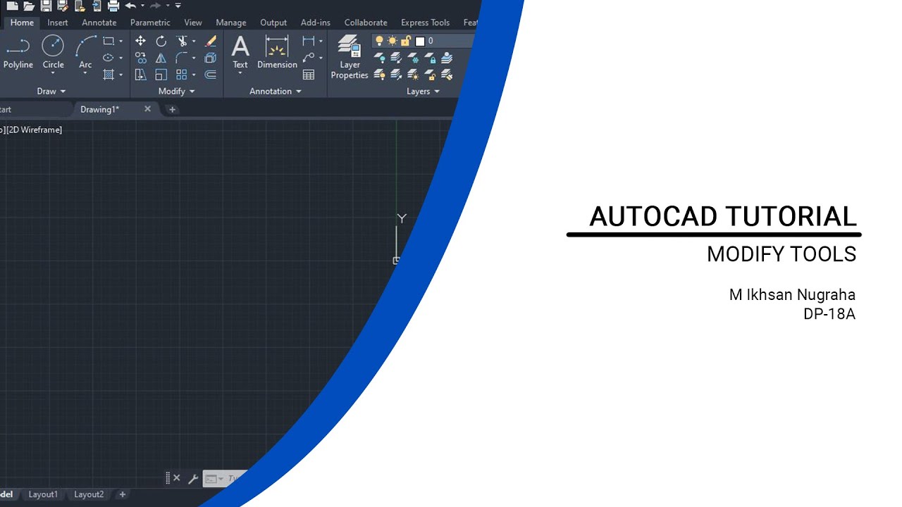 Tutorial Dasar Autocad - Modify Tools - YouTube