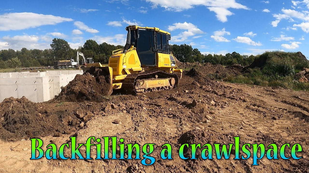 Backfilling The Crawlspace At The Pond Job - YouTube