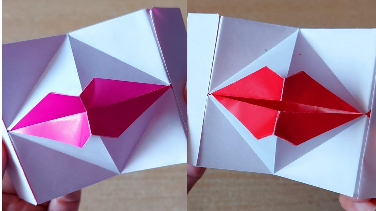How to make a Paper Kissing Lips|Origami Lips|Funny Puppet Mouth - YouTube