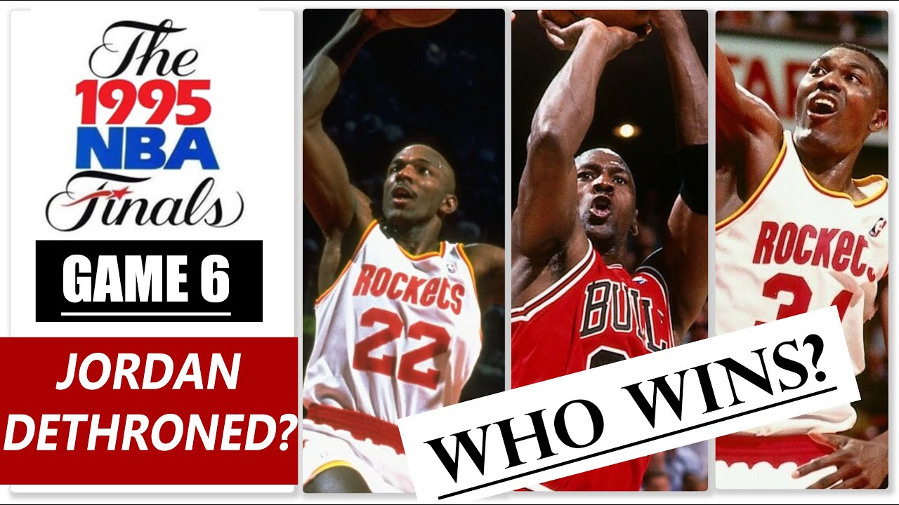 1995 NBA FINALS. Game 6. Bulls vs Rockets. CAN JORDAN CLOSE OUT HAKEEM ...