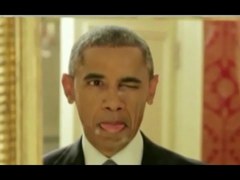 President Obama playing infront of the mirror ! - YouTube