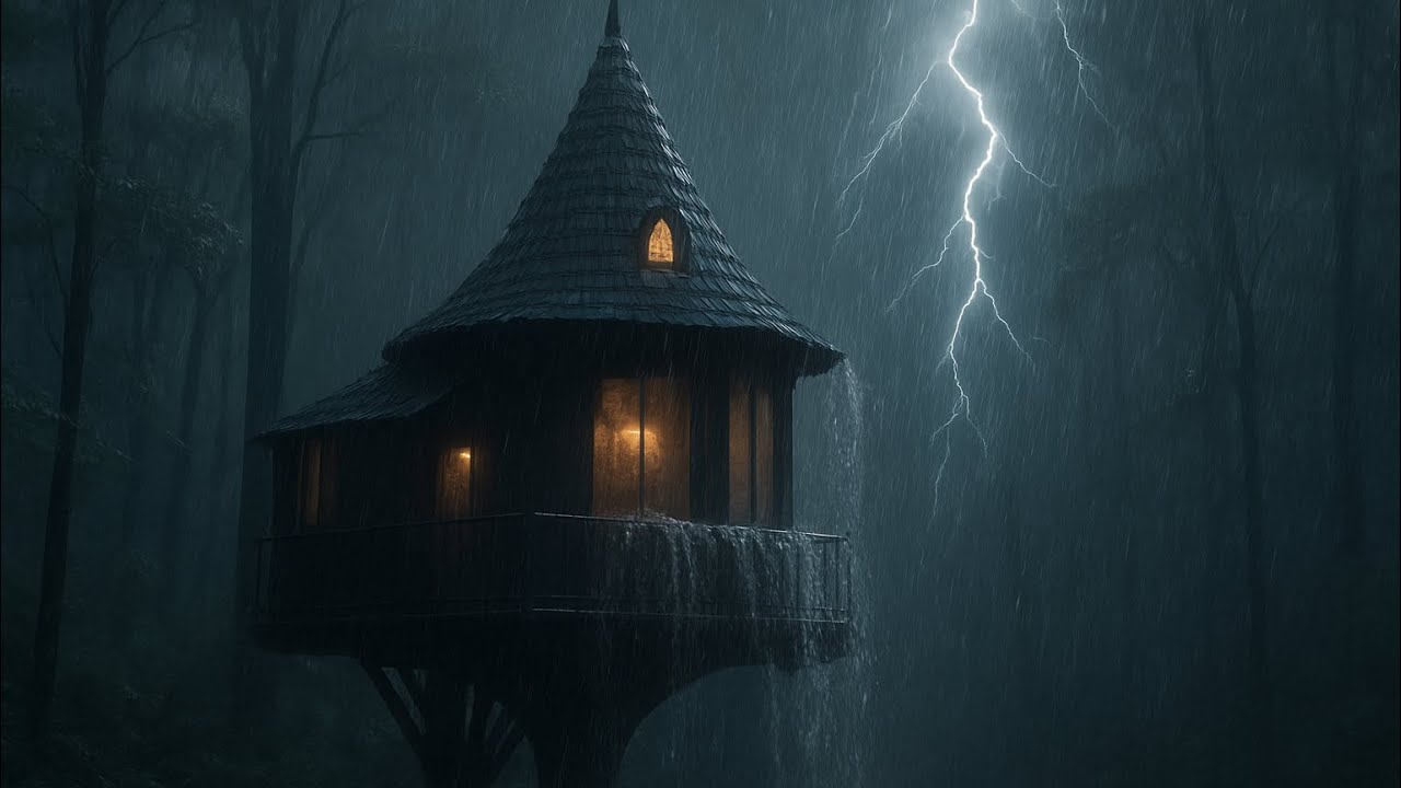 🌲 Rain Sounds on Treehouse in Forest 🌧️ Deep Sleep & Relaxation 💤 - YouTube