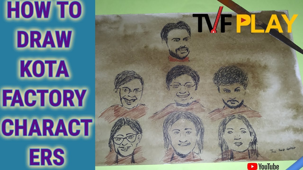 HOW TO DRAW🎨 KOTA FACTORY CHARACTERS- THE BONG ARTIST - YouTube