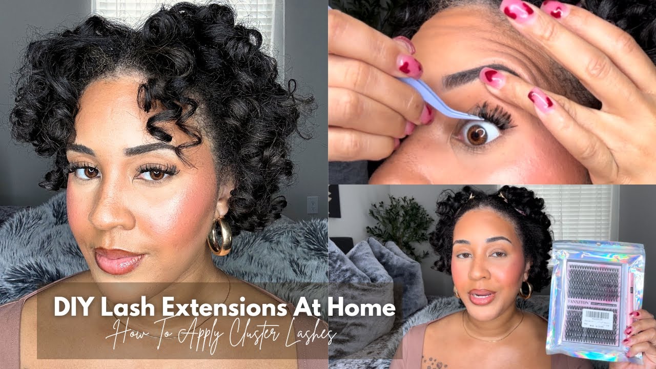 DIY Lash Extensions At Home | How to Apply Cluster Lashes - YouTube