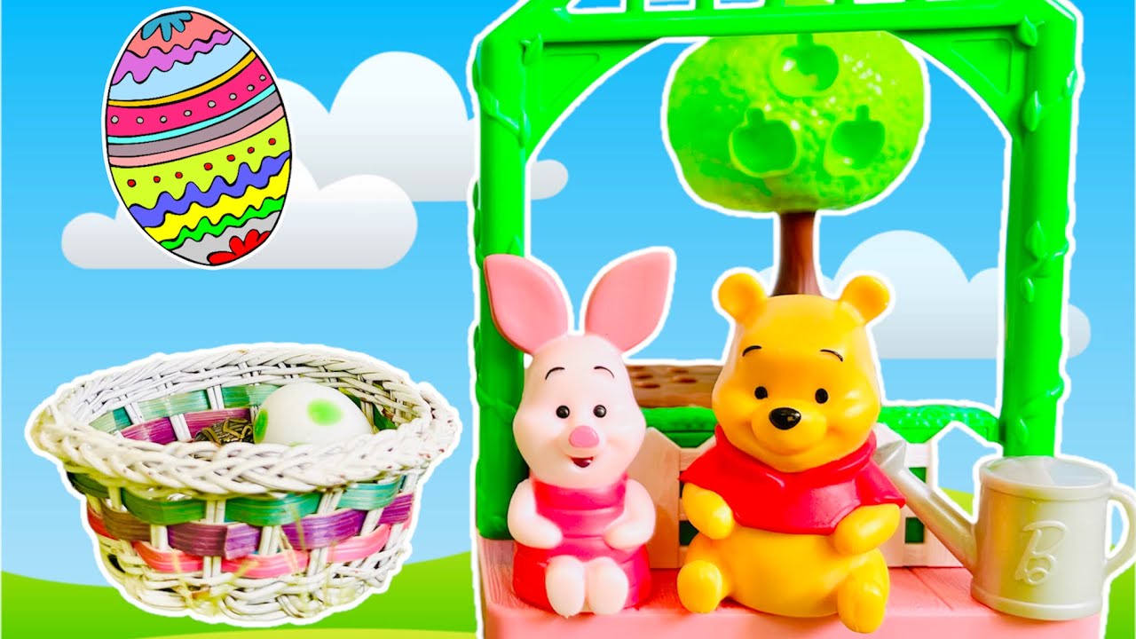 Easter Egg Hunt Miniature Basket Winnie The Pooh and Piglet - YouTube