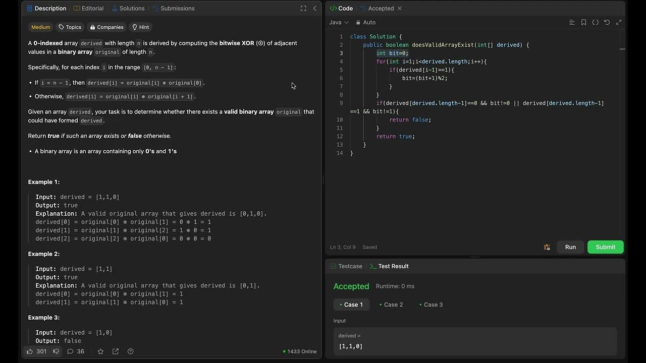 LeetCode Neighboring Bitwise XOR Solution | 2683 | Step-by-Step Explanation | Code Crack - YouTube