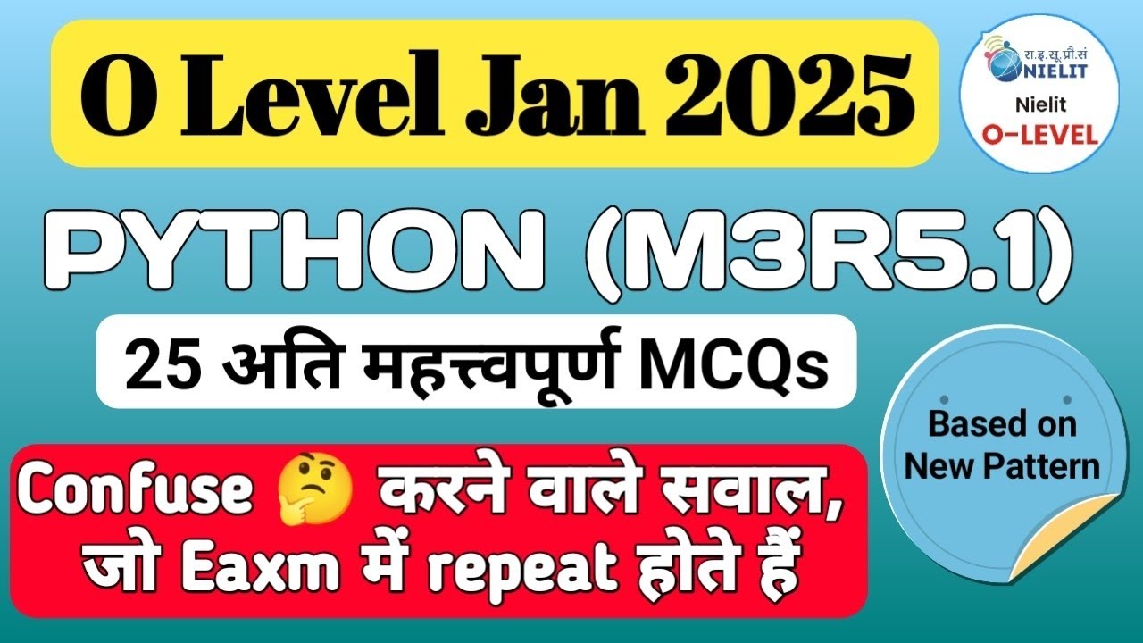 Python Mcqs M3r5 1 Important Mcqs O Level January 2025 Theory Exam
