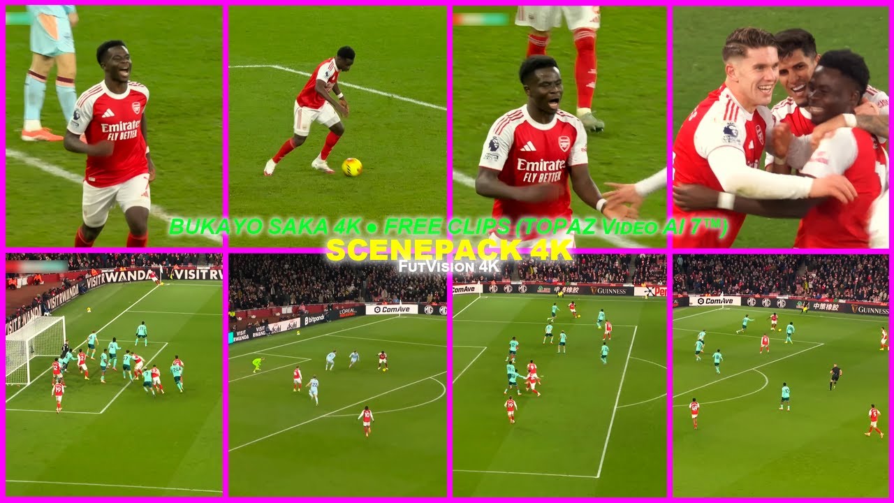 Bukayo Saka 4K / RARE CLIPS FREE CLIPS SCENEPACK 4K ( TOPAZ Video AI 7 ...