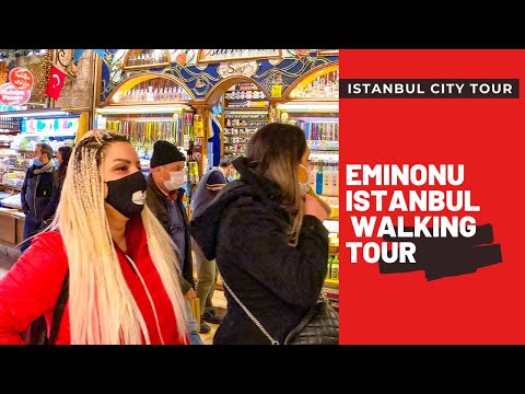 Istanbul city tour 4k | ISTANBUL EMINONU WALKING TOUR | 4K 60FPS | MARCH 2021 WALKING TOUR