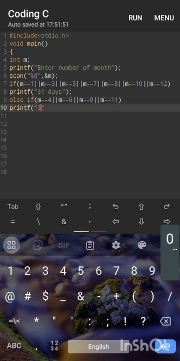 A program to input number of month and display days in that month in C language #coding # ...
