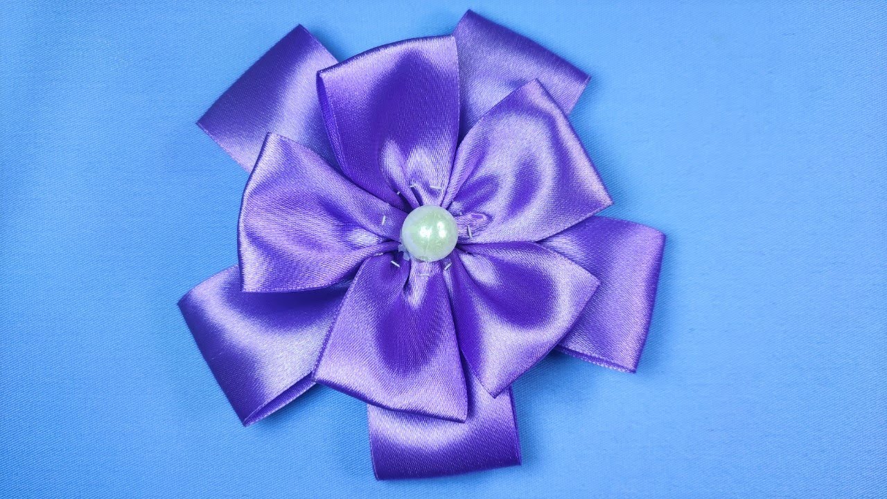 satin ribbon flower making step by step| Easy ribbon flowers | Ribbon ...