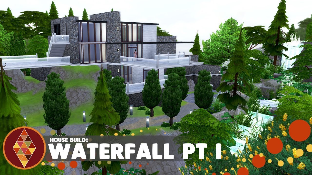 Waterfall house pt 1 - The Sims 4 - House Build | HD - YouTube