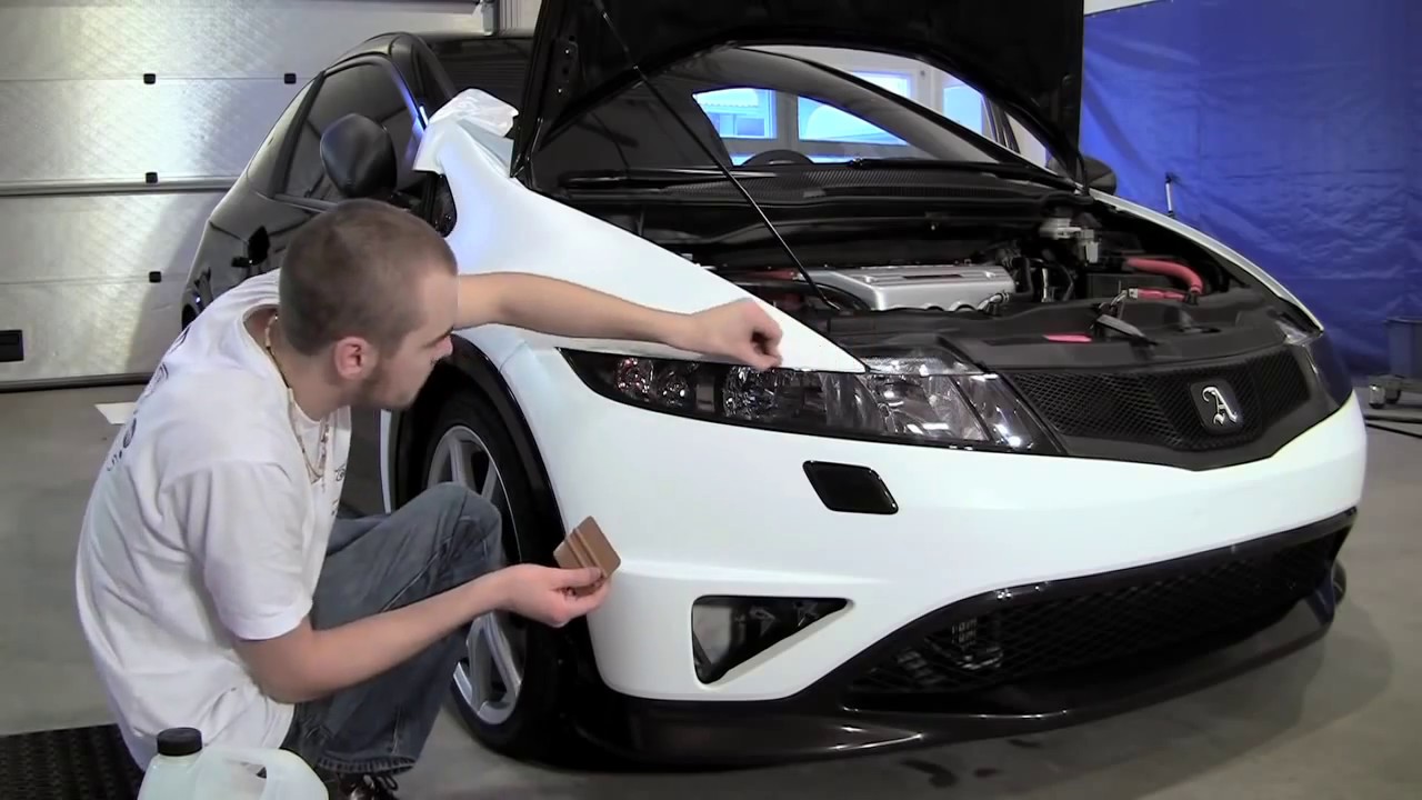 3M Satin White Wrap On Civic Type-R FN2 - YouTube