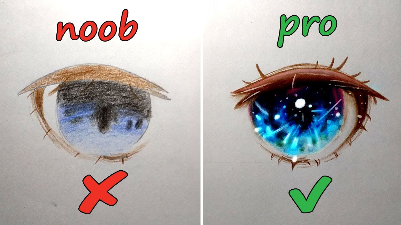 How to draw aesthetic anime eyes - YouTube