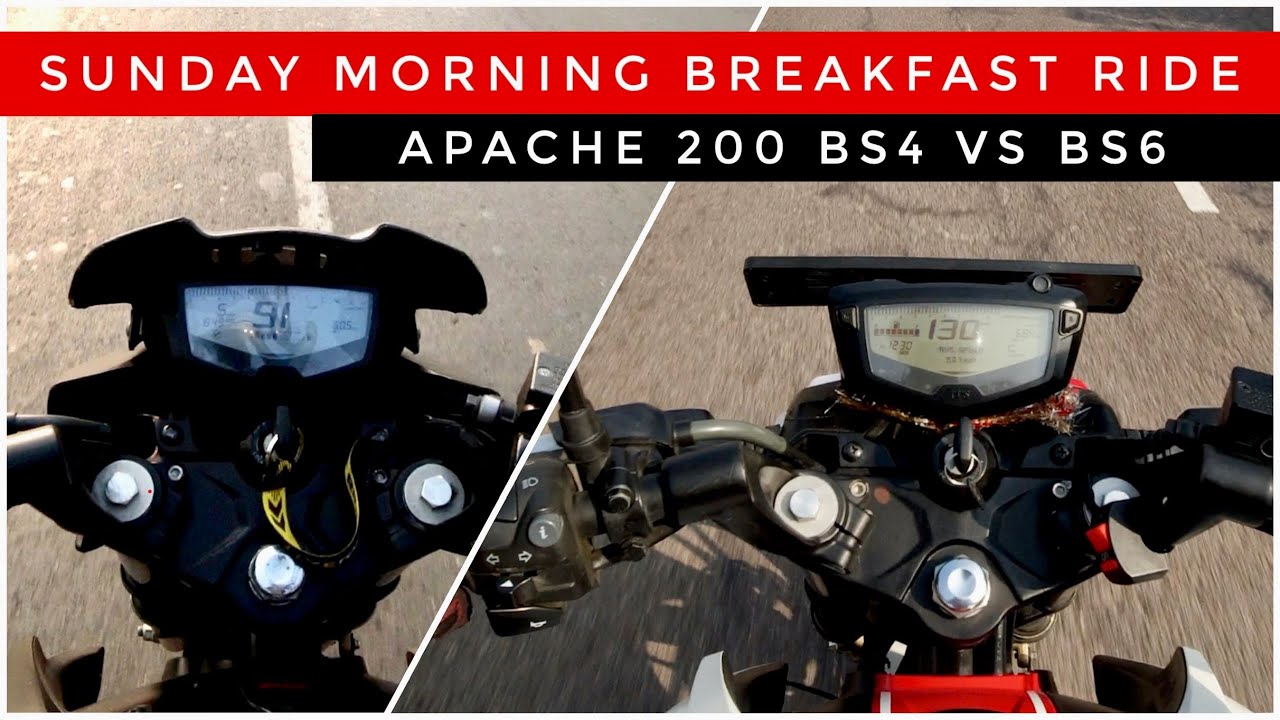 Apache 200 bs4 vs bs6 // Lucknow Sunday ride // Tvs aog ride. - YouTube