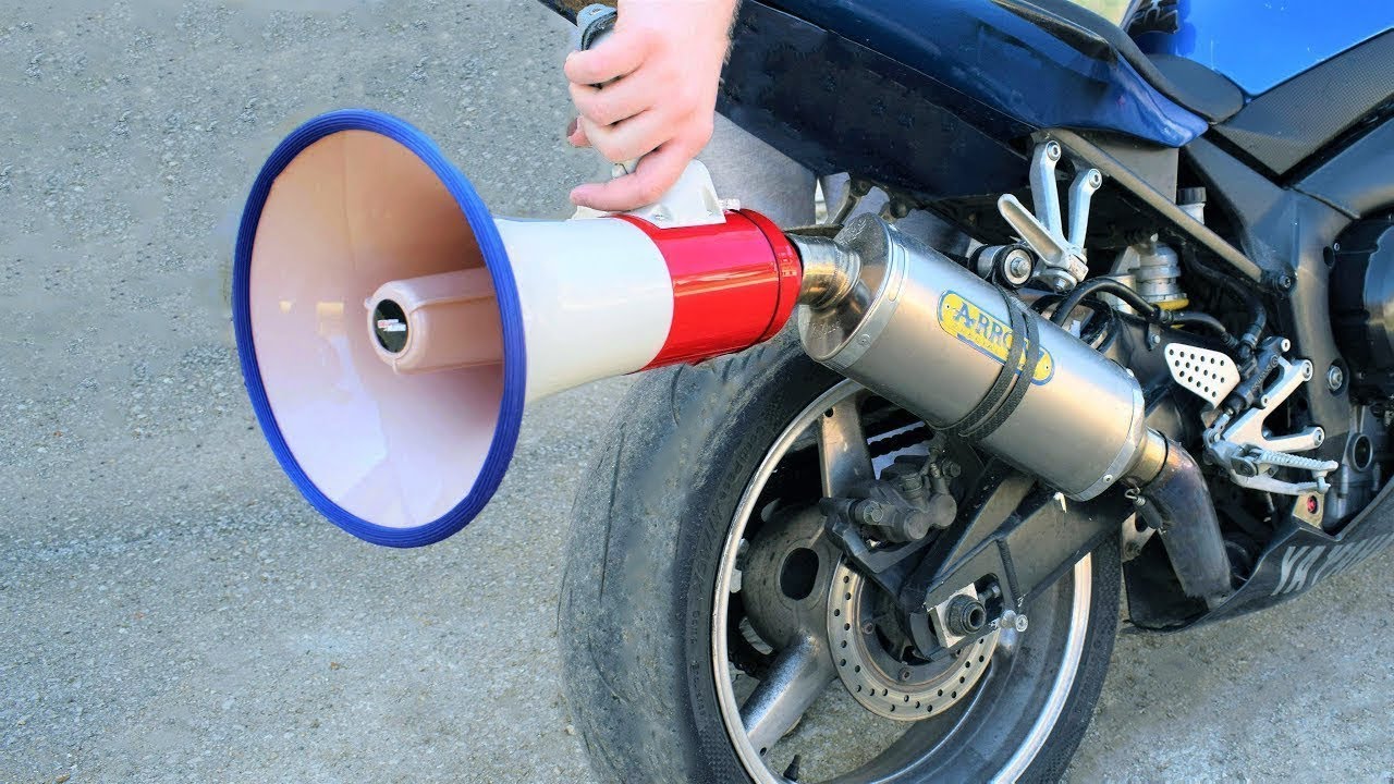 MEGAPHONE on MOTORCYCLE EXHAUST - YouTube