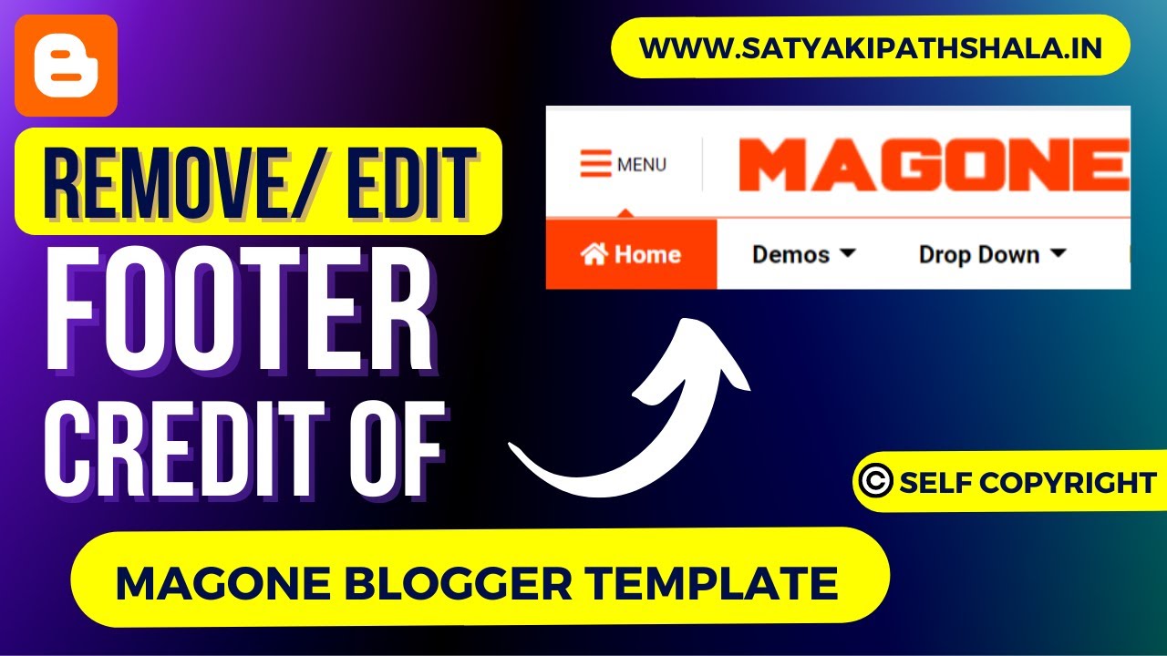 How to Remove Footer Credit of MagOne Blogger Template | Change Footer ...