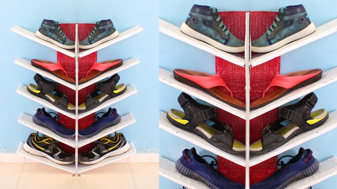 DIY HOMEMADE SHOES STAND | SHOES STORAGE ORGANIZER - YouTube