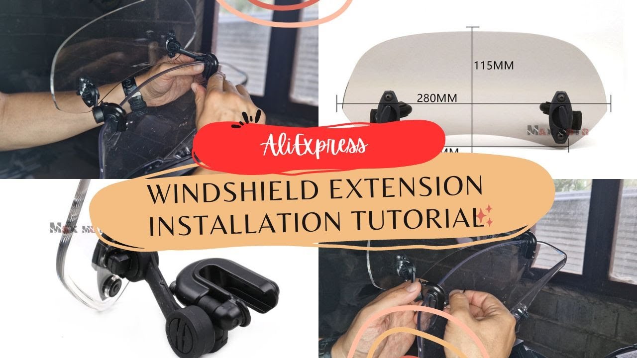 Ali Express Motorcycle Windshield Extension installation Tutorial / V-Strom 650 XT - YouTube