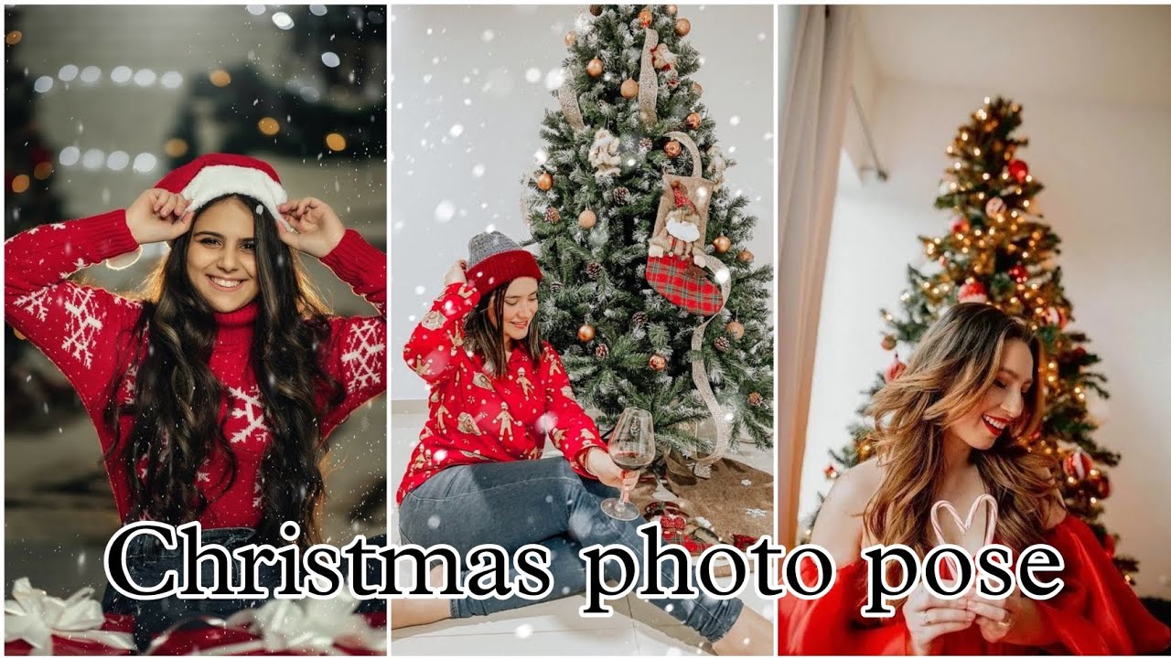 Girls Christmas Photoshoot Pose | Aesthetic Photo Pose Ideas On ...